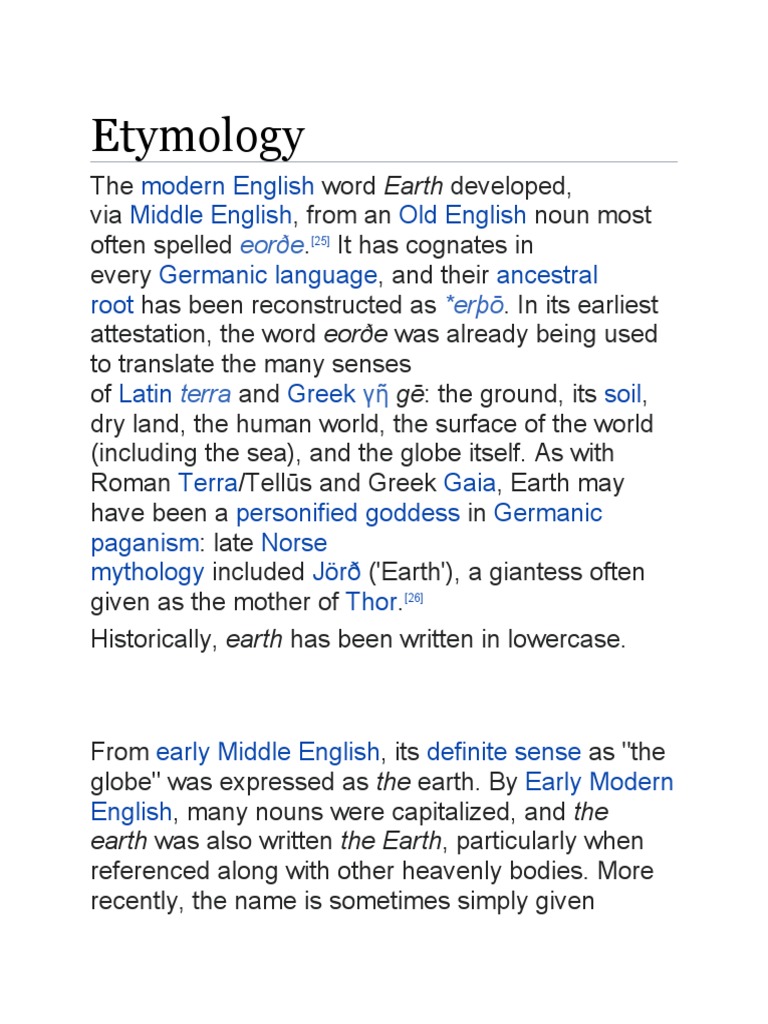 Etymology: Modern English Middle English Old English Germanic Language ...