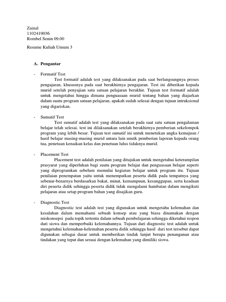 Resume Kuliah Umum 3 | PDF