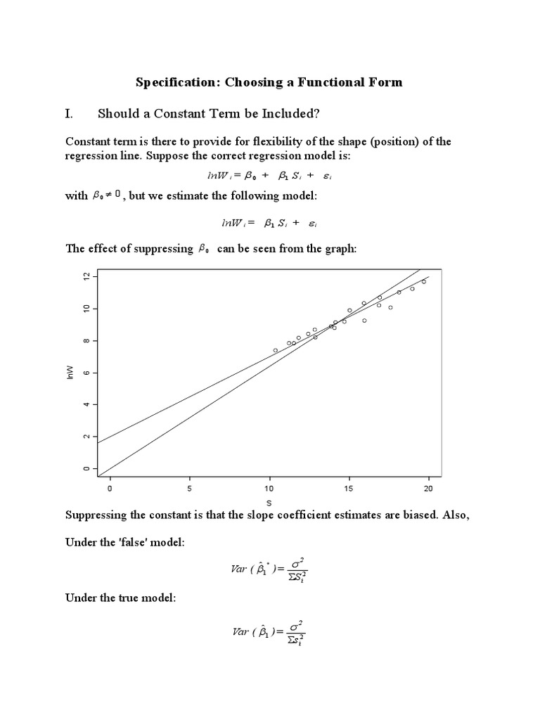 Functional Form Selection in Regression | PDF | Dummy Variable ...