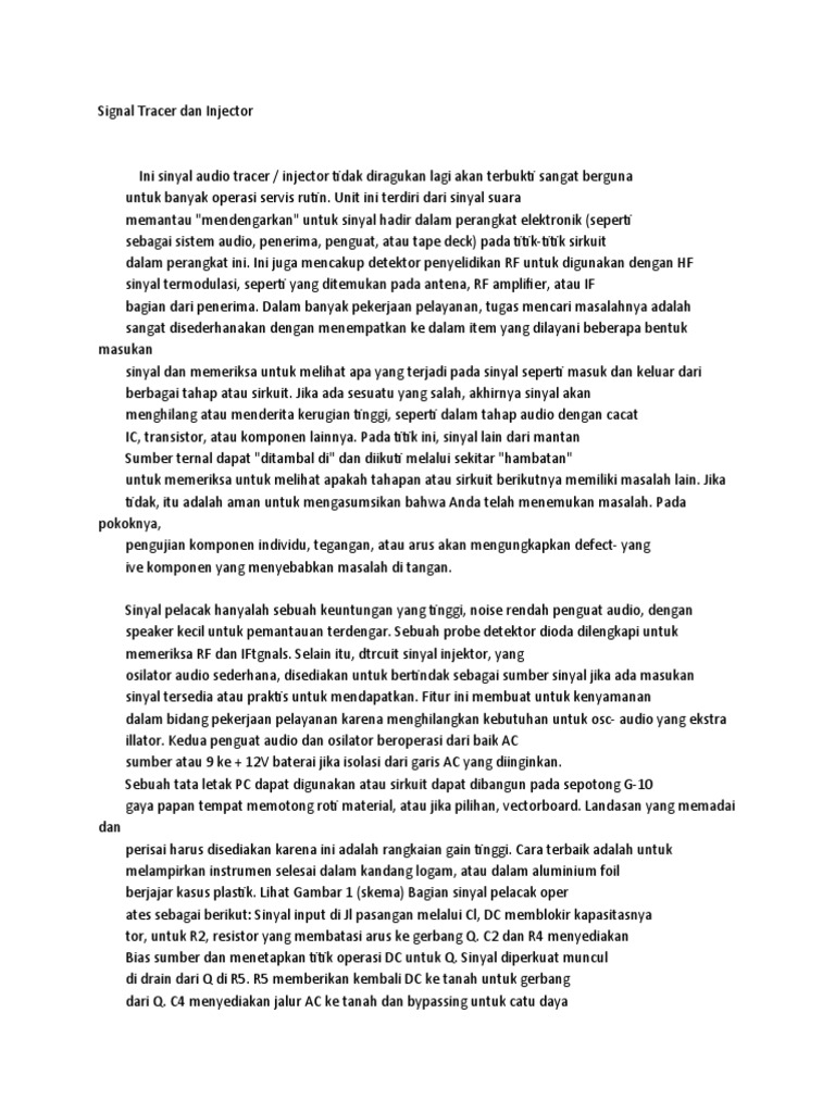 Signal Tracer Dan Injector | PDF | Sains & Matematika | Komputer