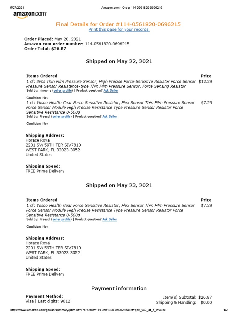 Order 114-0561820-0696215 | PDF