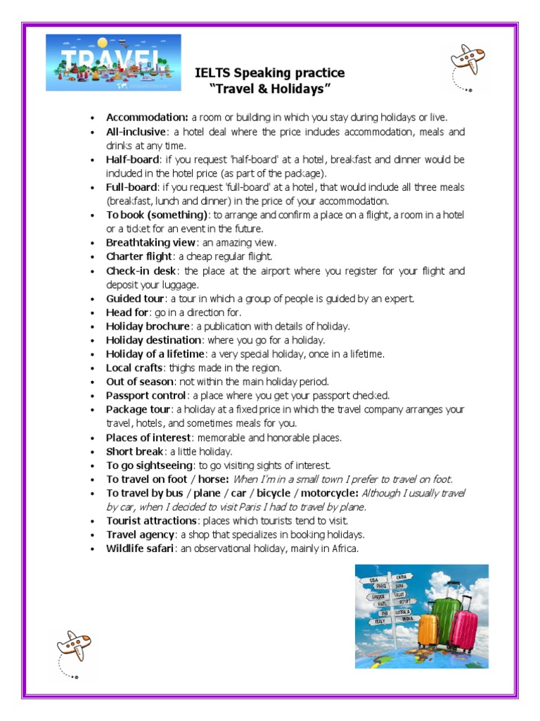 IELTS Speaking: Travel & Holidays | PDF