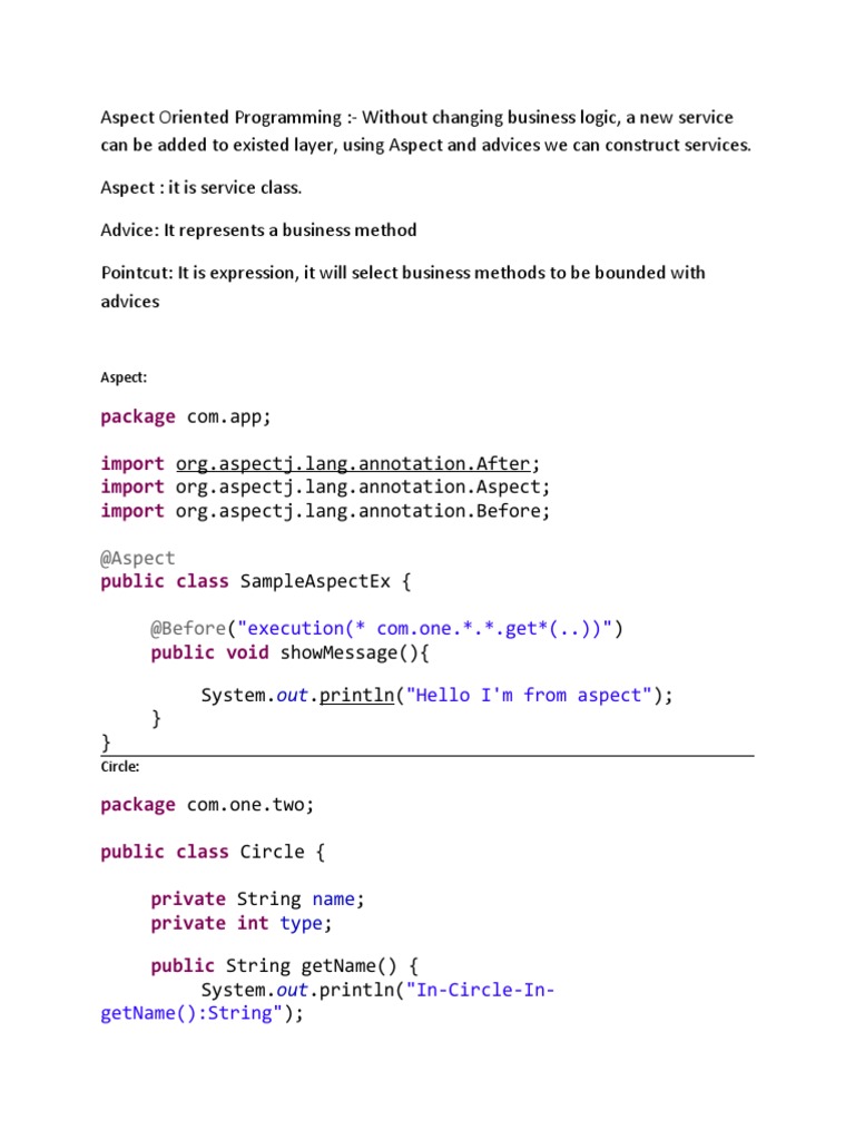 AOP Example PRGM | PDF