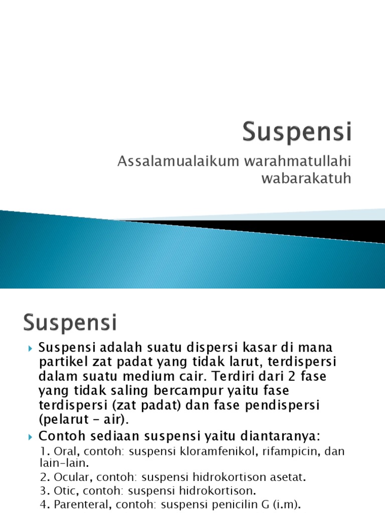 Contoh dan Kriteria Sediaan Suspensi | PDF | Seni & Disiplin Bahasa