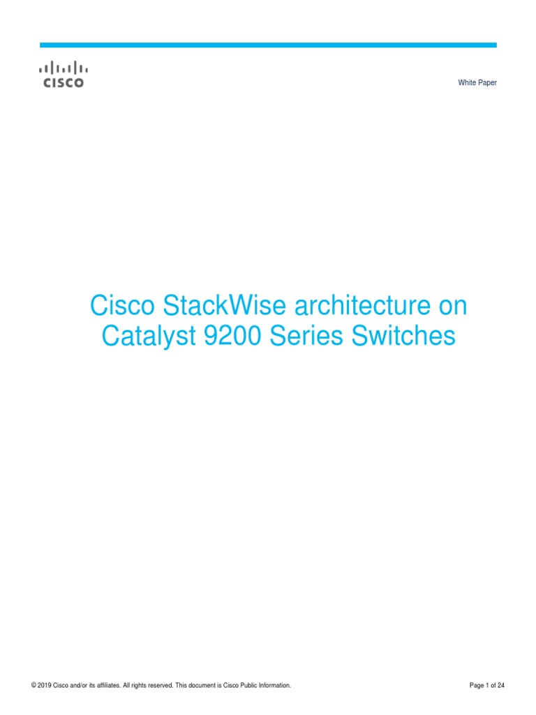 Cisco Catalyst 9200 Series Switches StackWise | PDF | Network Switch ...