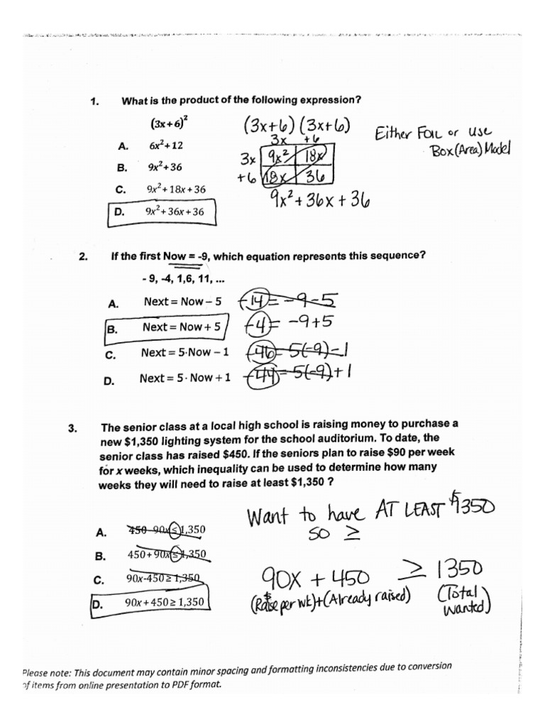Eoc Practice Exam Answer Key | PDF