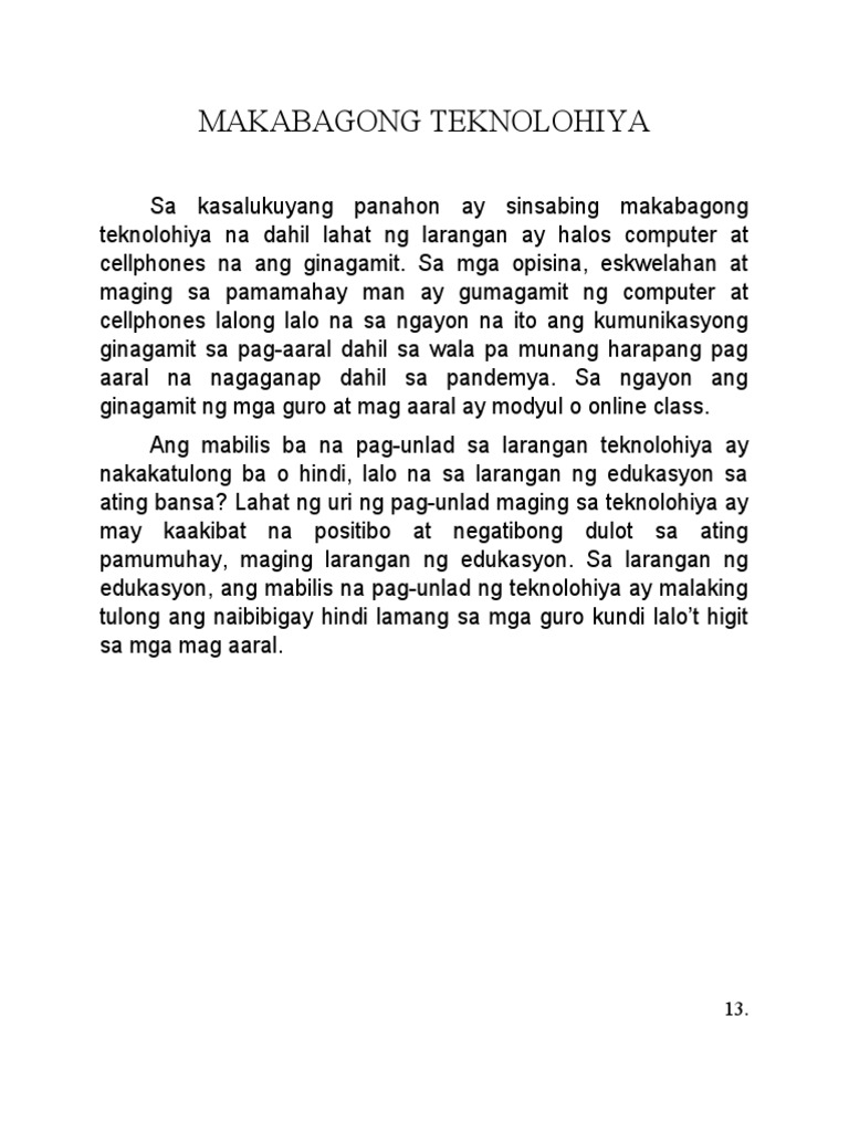Makabagong Teknolohiya | PDF