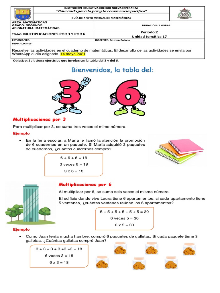 Multiplicaciones Por 3 y 6 | PDF