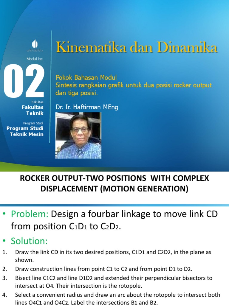 Kinematika 2 Sintesis Dua Posisi Rocker Output Dan Tiga Posisi | PDF ...