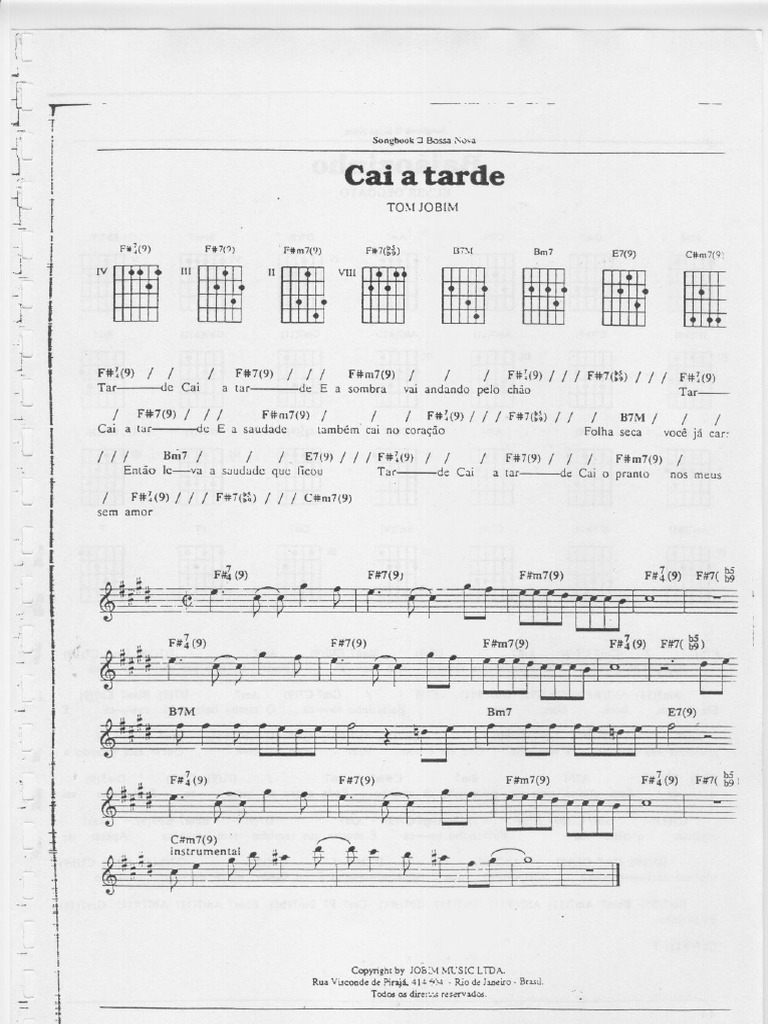 Cai A Tarde Partitura | PDF