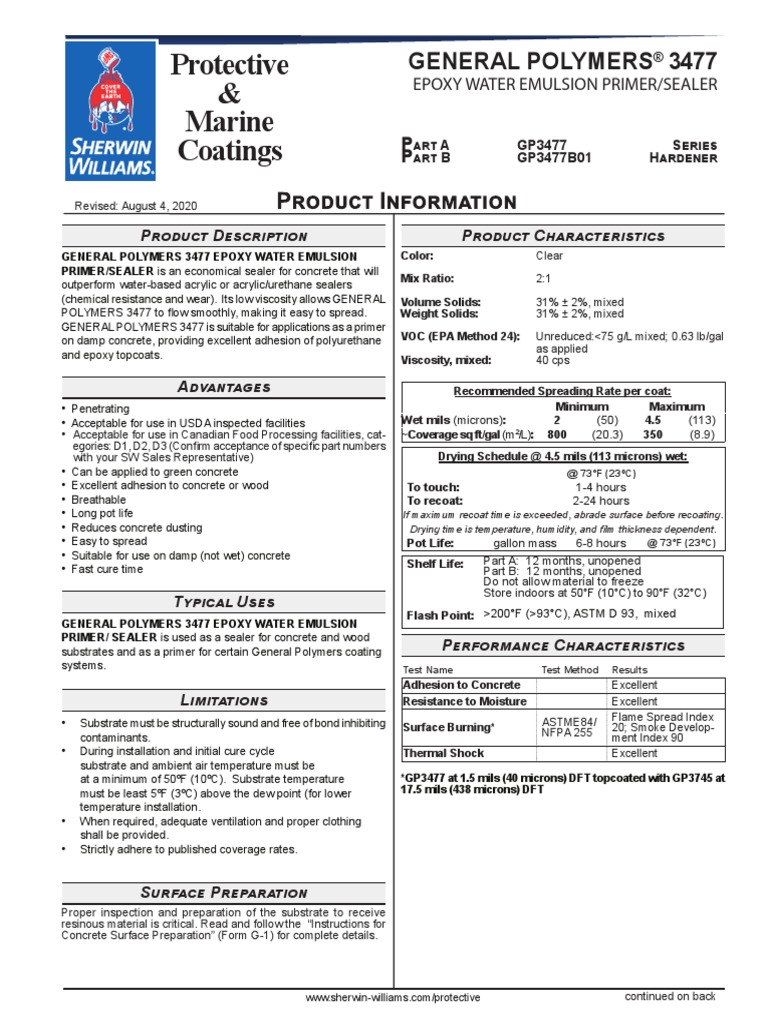 GENERAL POLYMERS® 3477 - Primer | PDF | Epoxy | Humidity