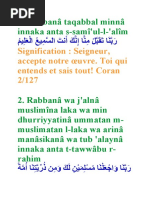 Les 40 Dou'as Rabbana en PDF | PDF