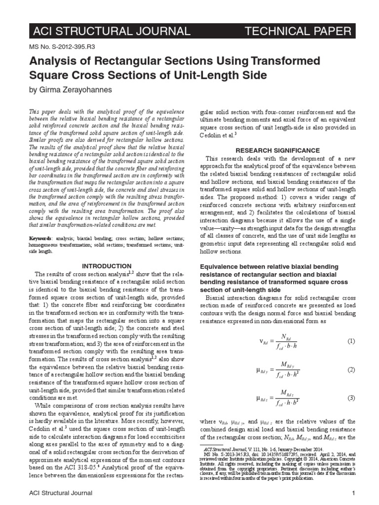 ACI Structural Journal | PDF | Bending | Stress (Mechanics)