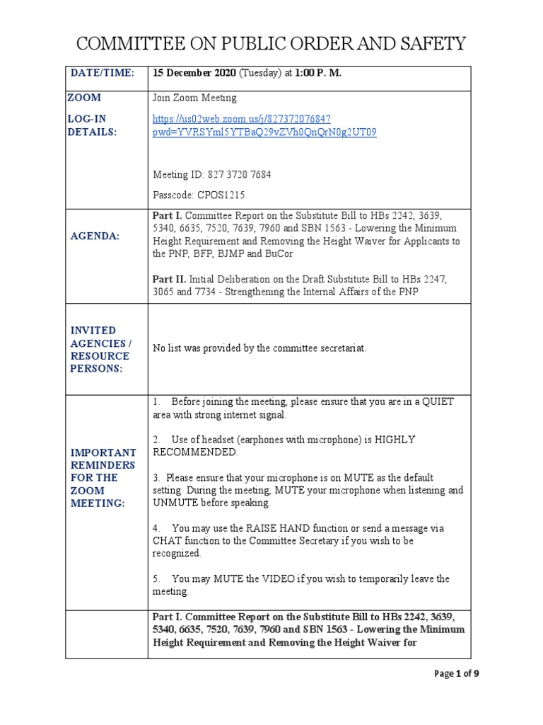 Briefer - 15 Dec 2020 - Public Order | PDF | Inspector | Legal Action