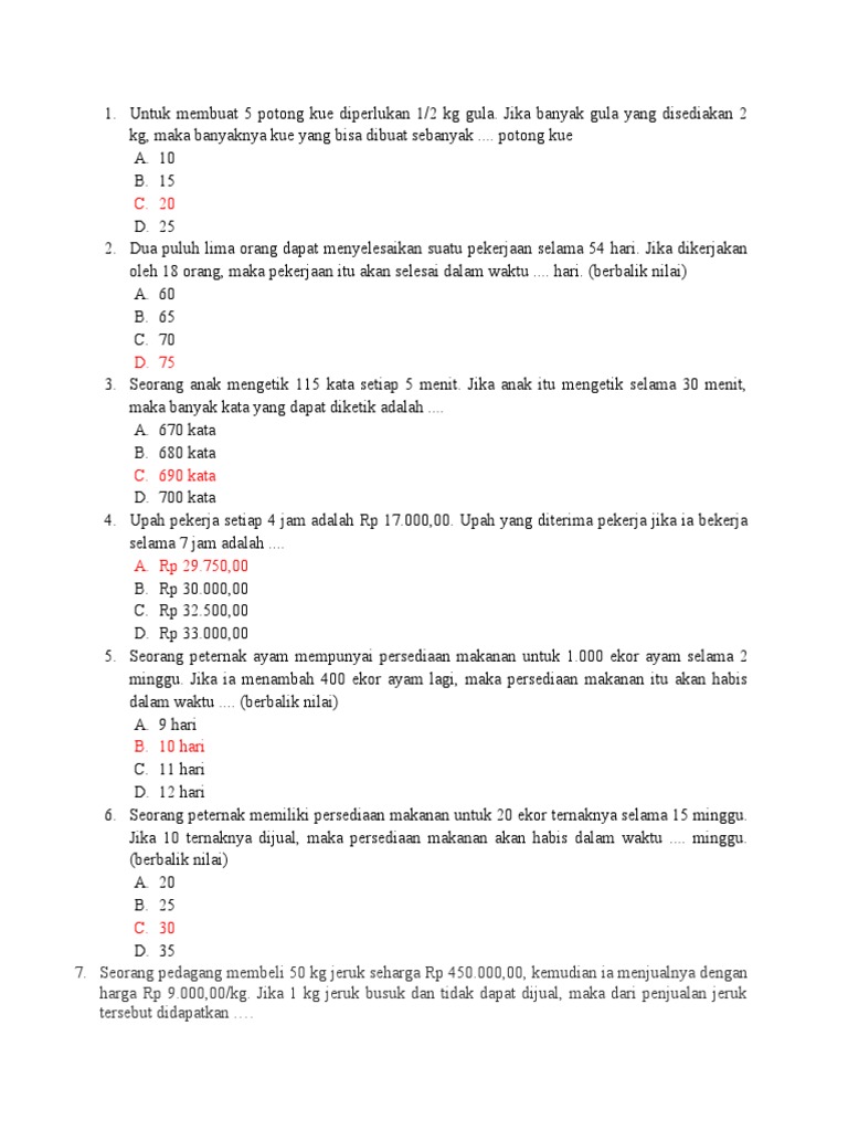 Kumpulan Soal Kelas 7 | PDF