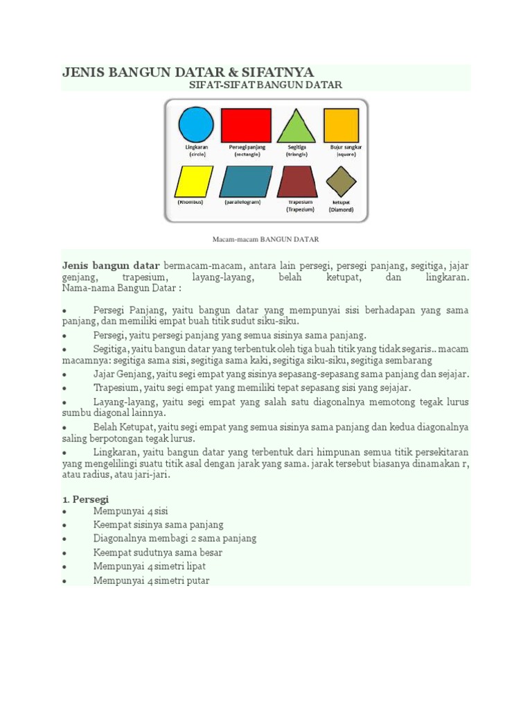 Jenis Bangun Datar | PDF