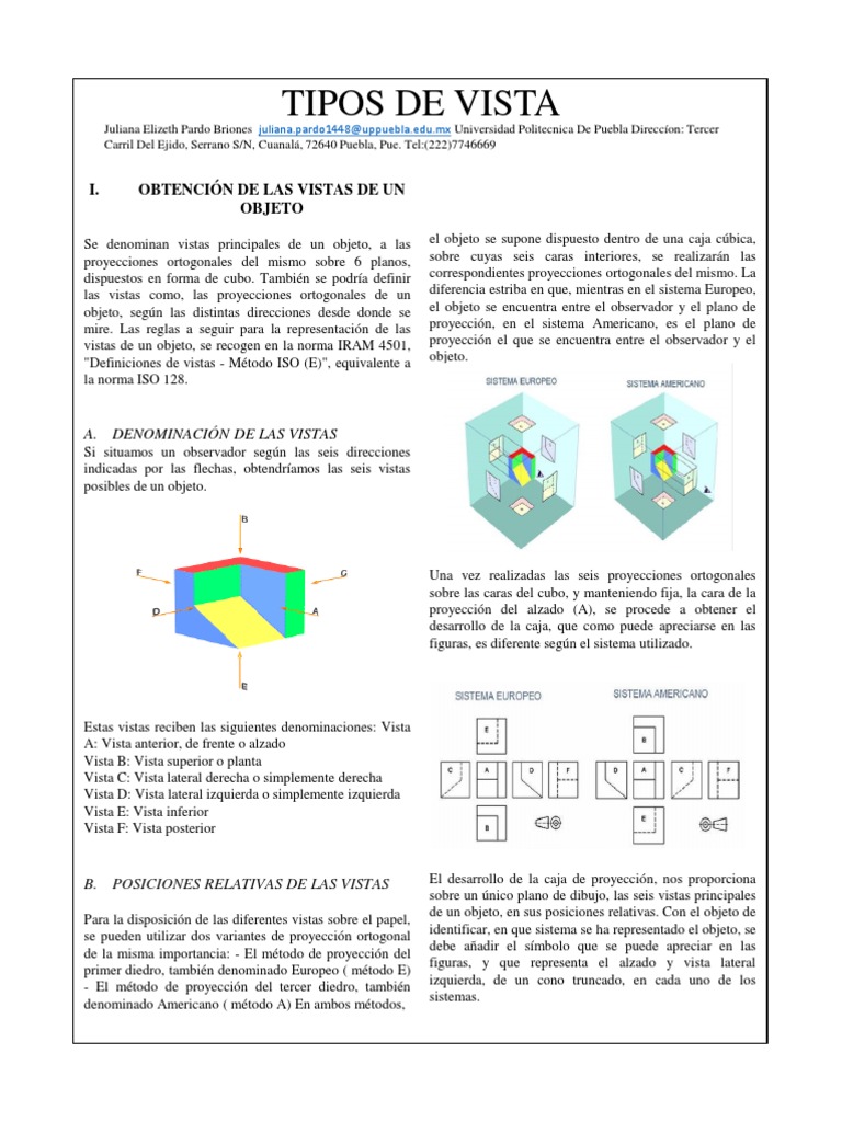 Tipos de Vista | PDF | Dibujo | Dibujo técnico