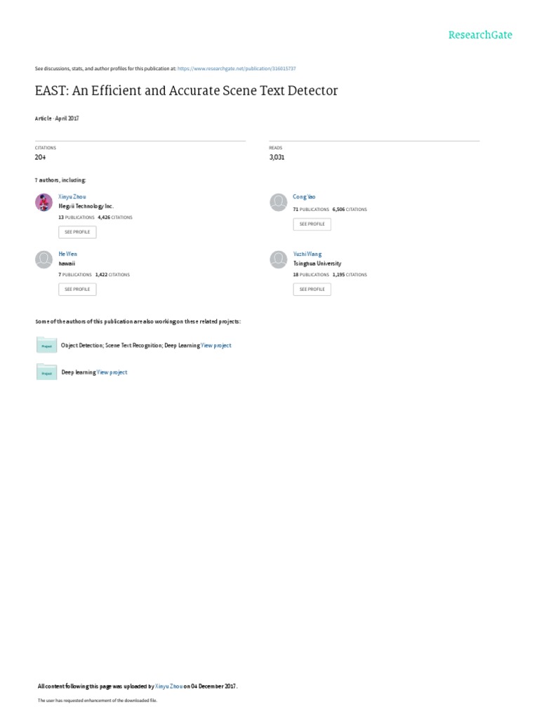 EAST: An Efficient and Accurate Scene Text Detector: April 2017 | PDF ...