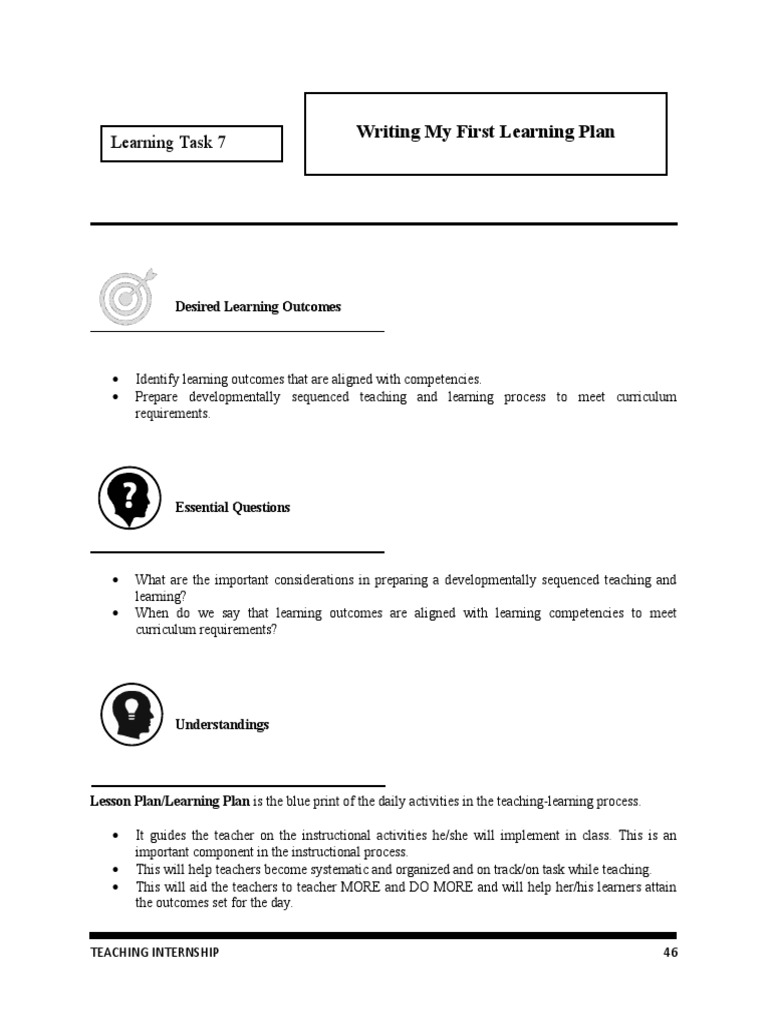 Learning Task 7: Writing My First Learning Plan | PDF | Rational Number ...