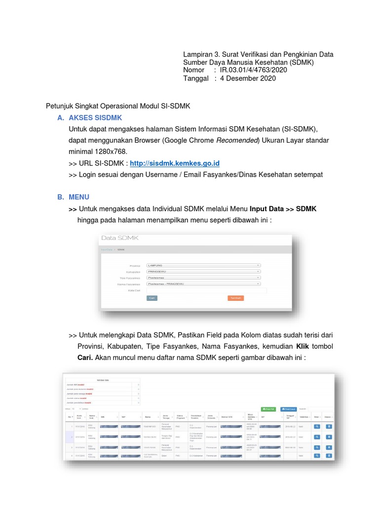 Panduan Singkat Update Data Kesehatan Dan Data Kontak SDMK | PDF | Bisnis | Pengelolaan Keuangan ...