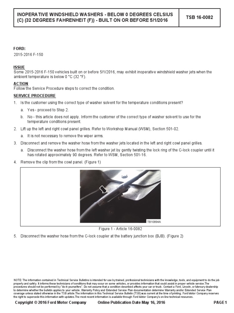 Ford TSB 16 0082 | PDF