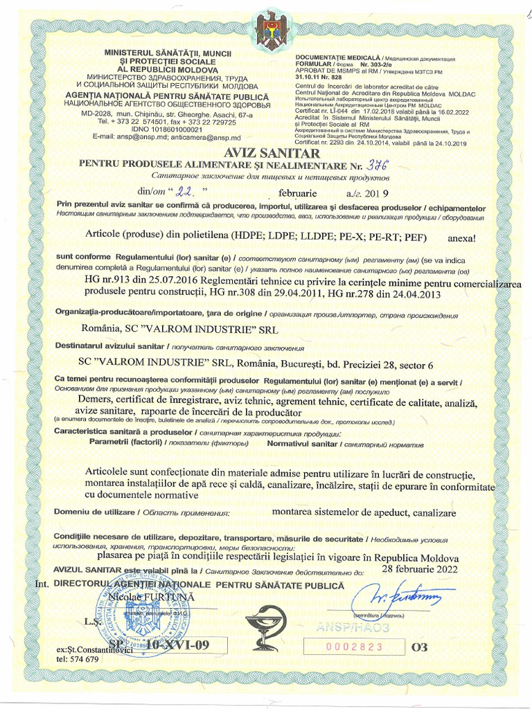 Aviz Sanitar Apa Si Canalizare | PDF