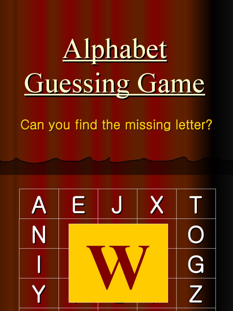Alphabet Guessing Game | PDF | Deportes y actividades al aire libre ...