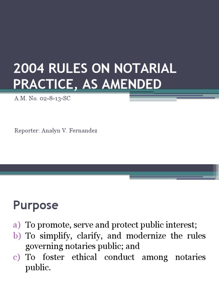 2004 Rules On Notarial Practice As Amended | PDF | Notary Public ...