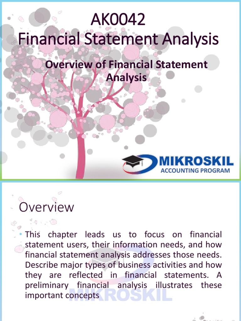 Week 1 Materi Chapter 1 Overview Of Financial Statement Analysis Pdf