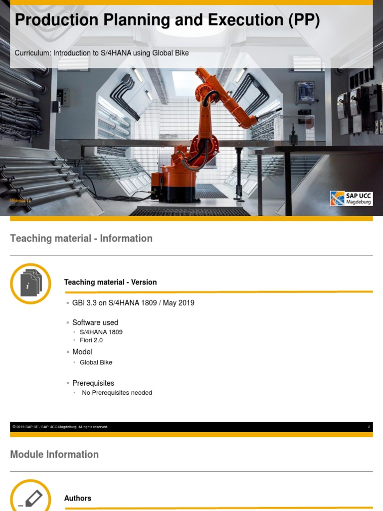 Intro S4HANA Using Global Bike Slides PP en v3.3 | PDF | Supply Chain Management | Production ...