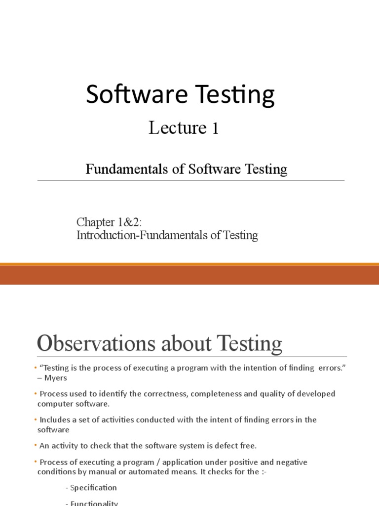 Fundamentals of Software Testing | PDF | Software Testing | Software Bug