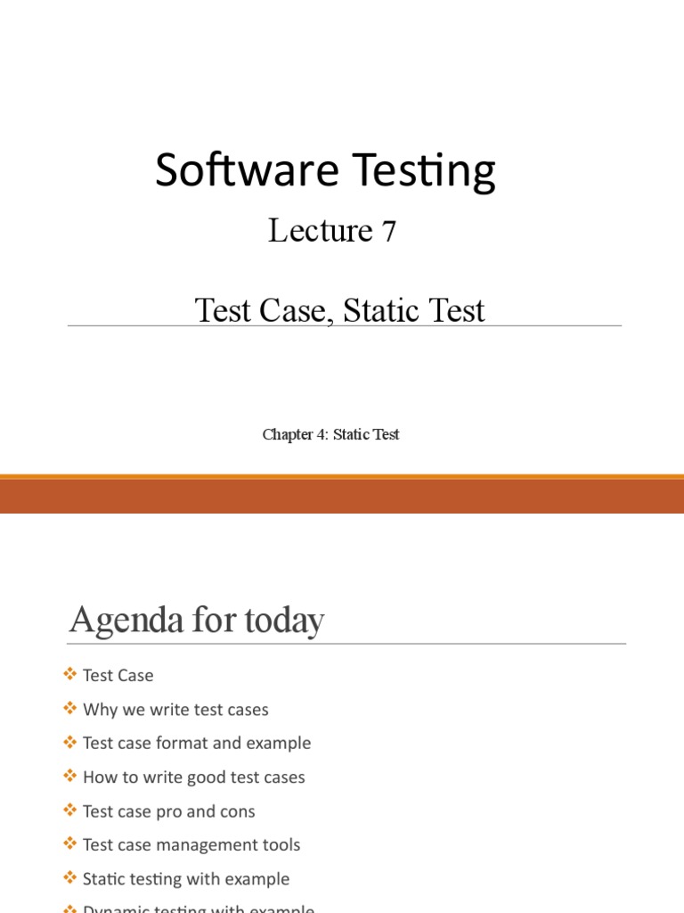 ST - Lecture7 - Static Test | PDF | Software Testing | Software Bug