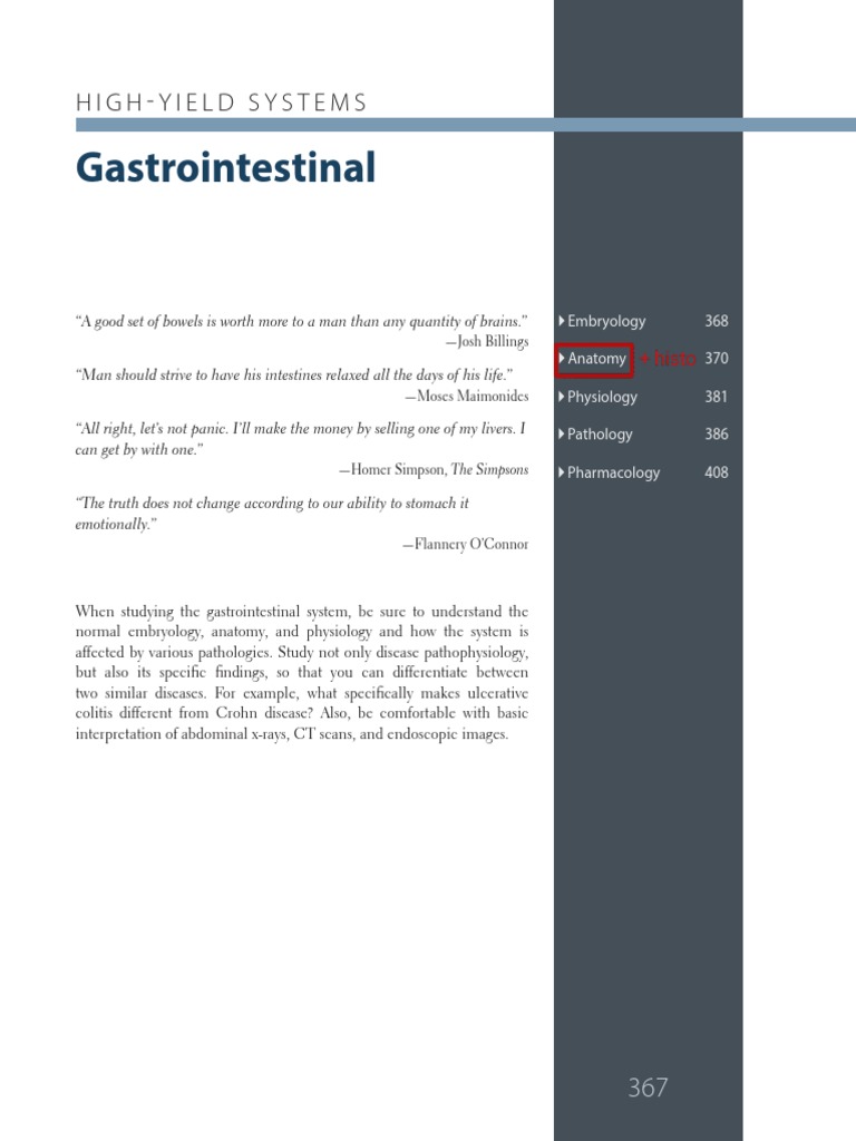 Gastrointestinal: High-Yield Systems | PDF | Pancreas | Liver