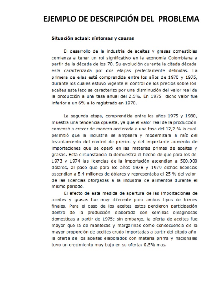 Ejemplo de Descripción Del Problema | PDF