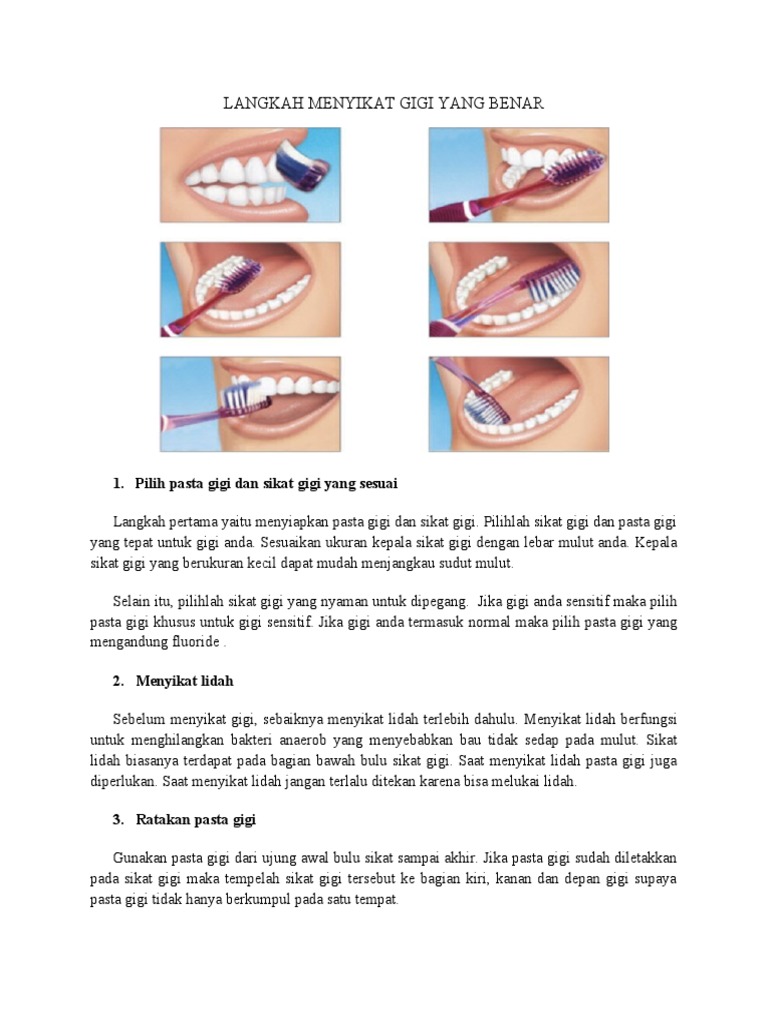 Langkah Menyikat Gigi Yang Benar | PDF