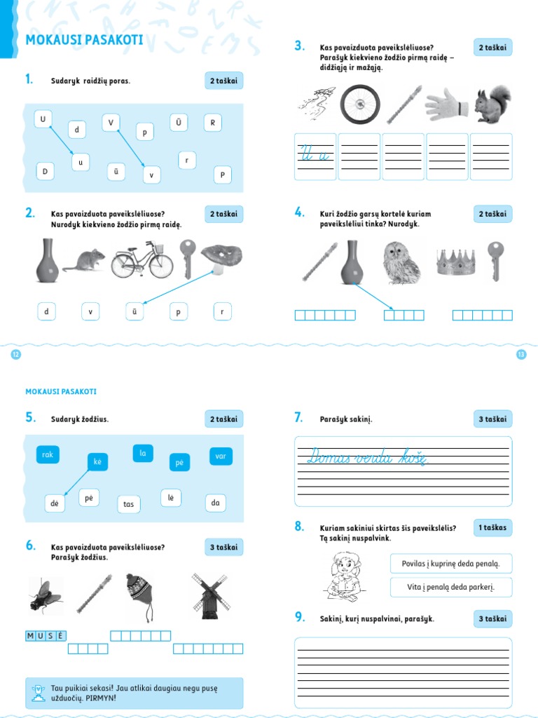 CDB Lietuviu Kalba 1kl PasitikrinamiejiDarbai 12 17 FL | PDF