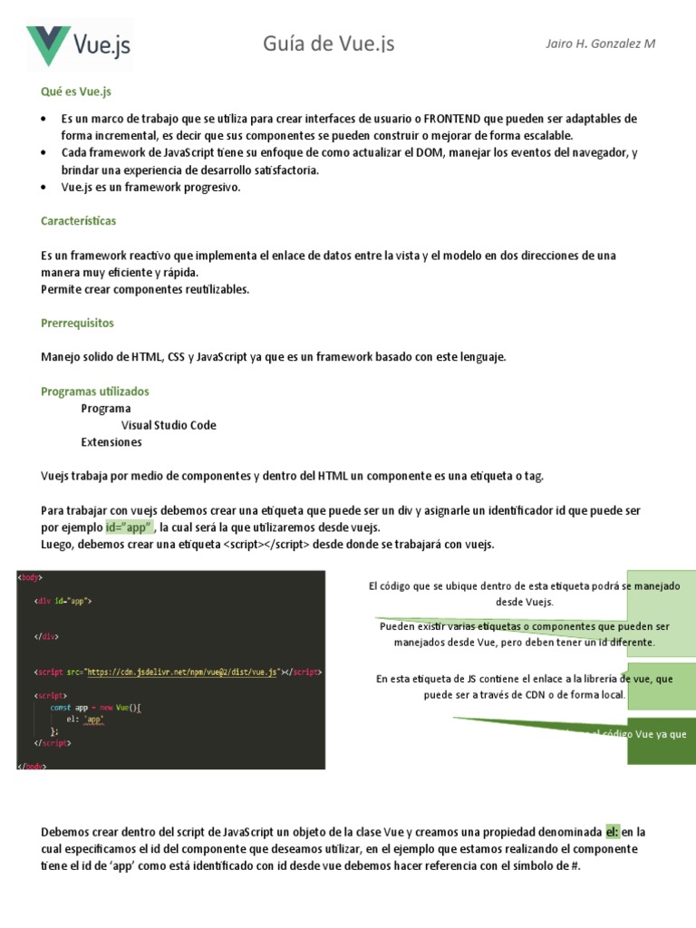 Guía de Vue | Descargar gratis PDF | Script Java | Marco de software