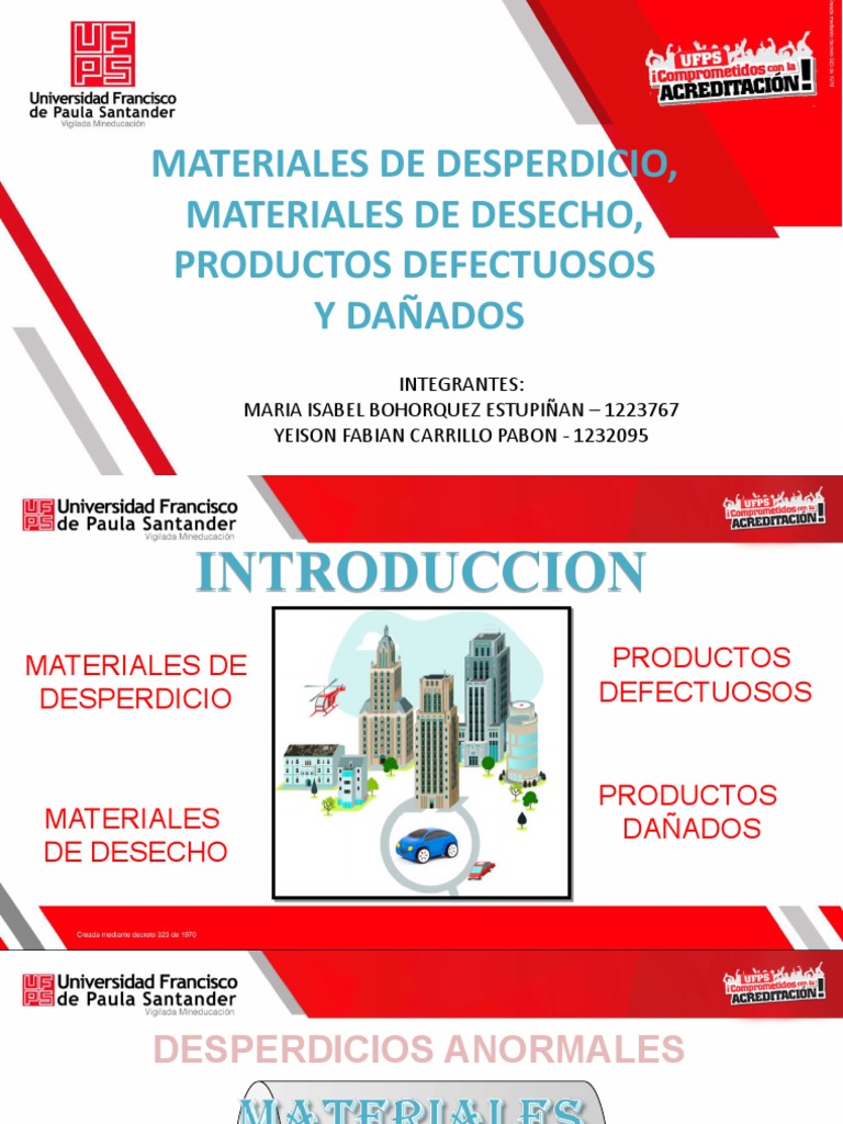 Desperdicio, Materiales de Desecho, Productos Defectuosos y Dañados | PDF