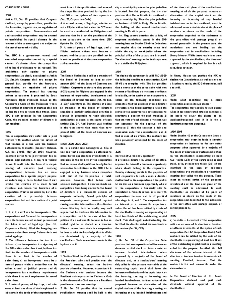 Midterm Q and A | PDF | Corporations | Stocks