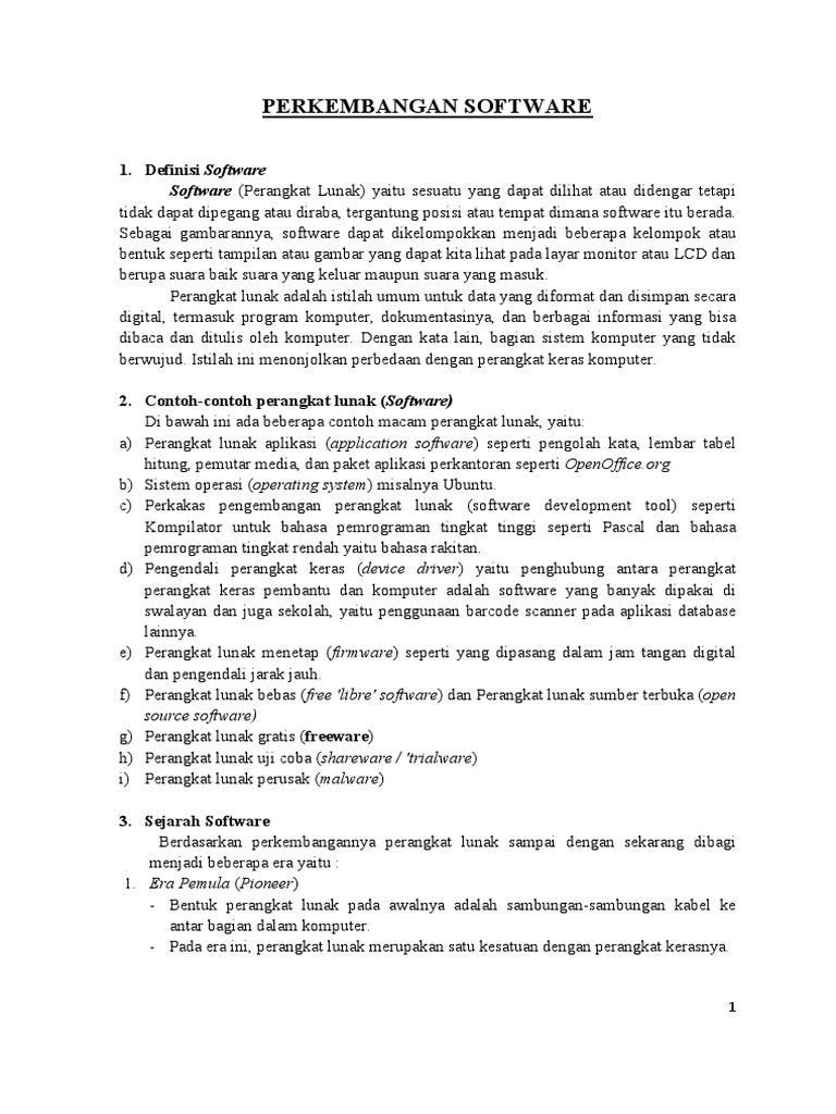 4-Sejarah Dan Perkembangan SOFTWARE | PDF