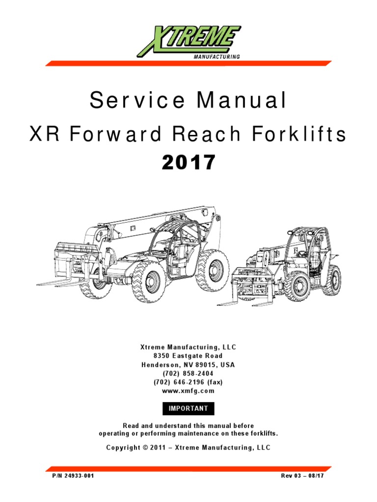 XR842 3034 Service Manual 2017 | PDF | Axle | Vehicle Technology