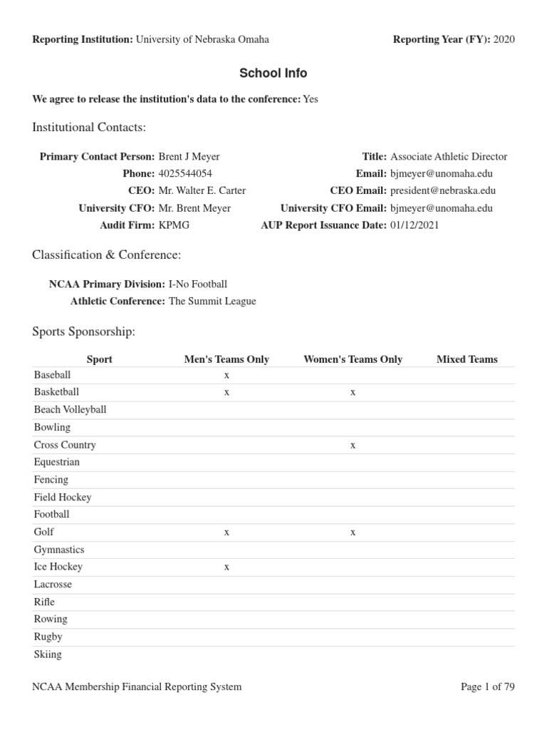 2019-20 NCAA Report | PDF | National Collegiate Athletic Association | Fee