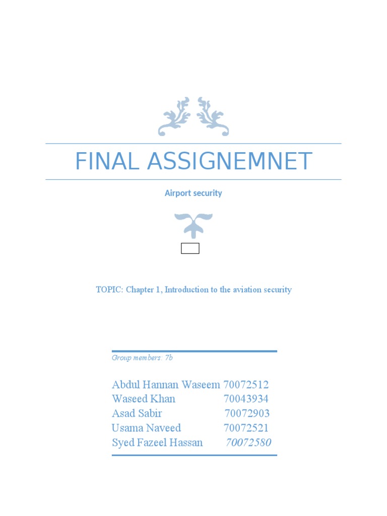 Introduction To The Aviation Security | PDF | Aircraft Hijackings | Crime & Violence