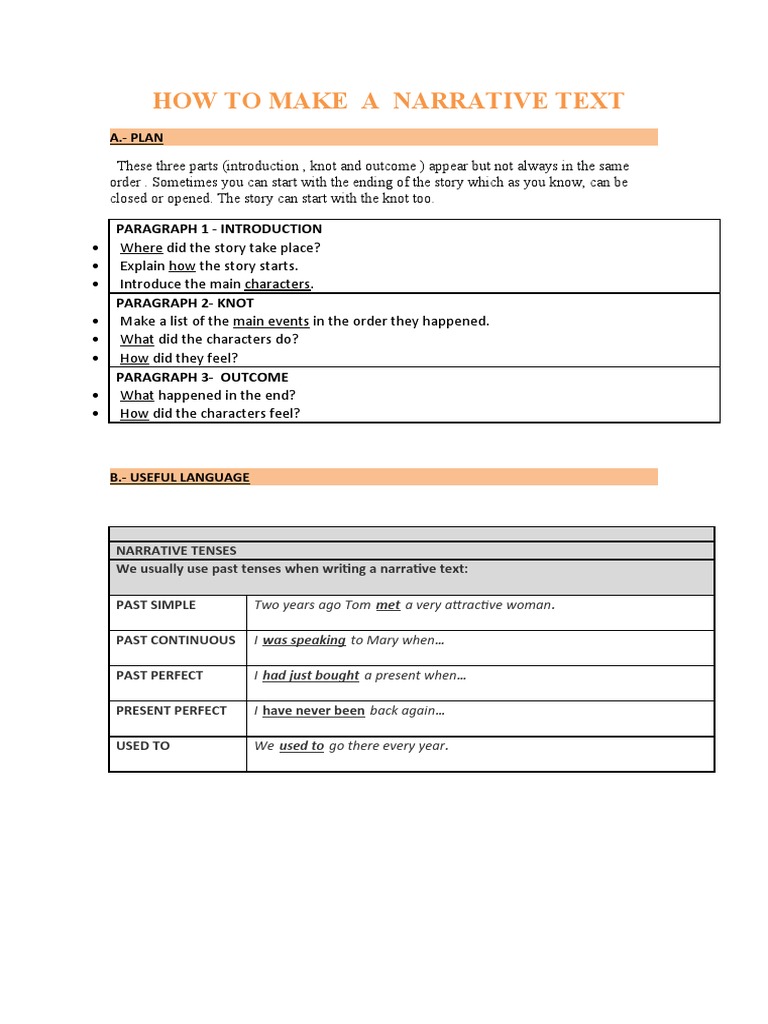 How To Make A Narrative Text | PDF | Language Mechanics | Morphology