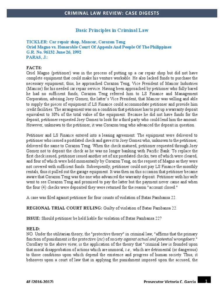 Criminal Law Review Case Digests First Wave | PDF | Crime & Violence | Crime Thriller