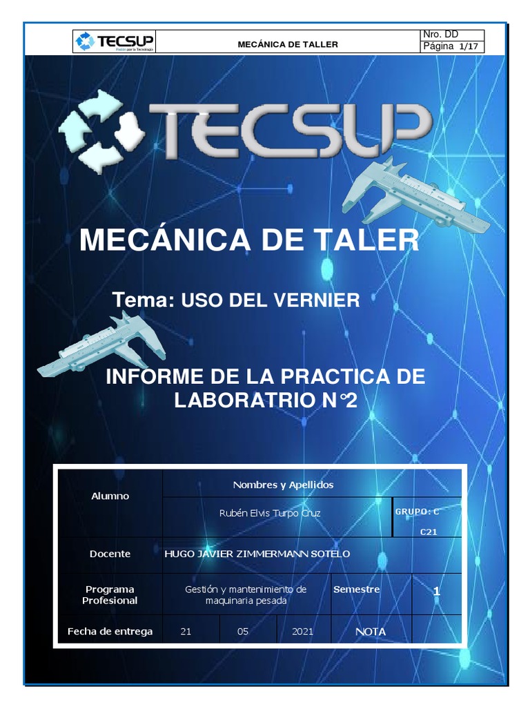 Informe - Vernier Lab. | PDF | Instrumento de medición | Longitud