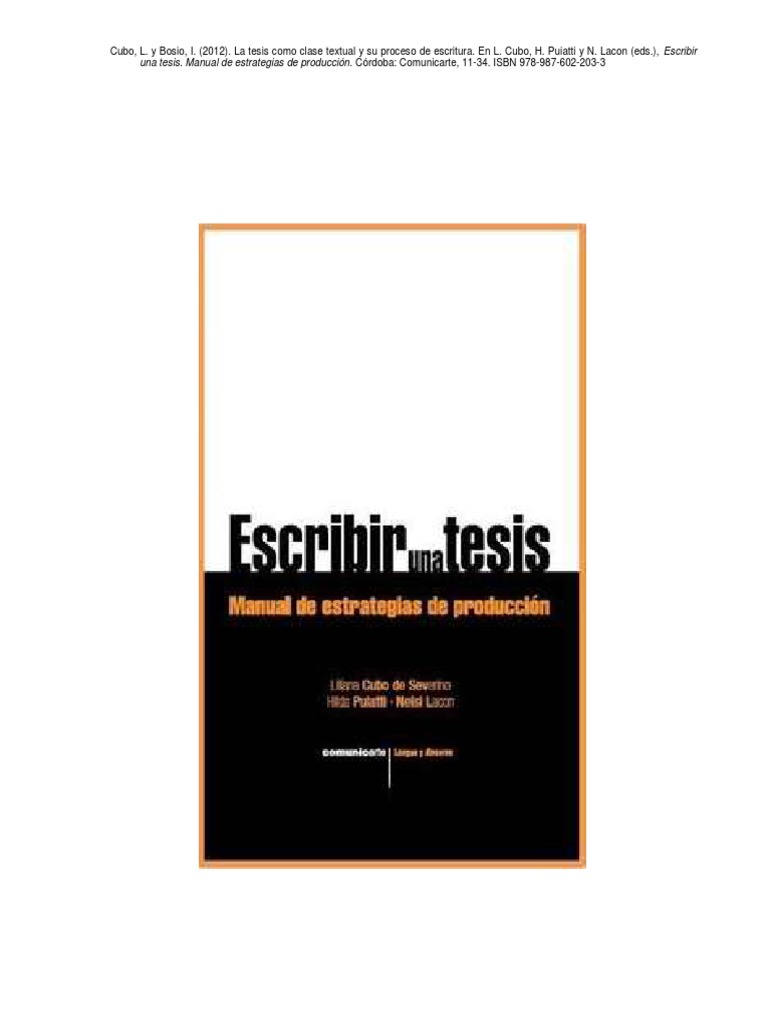 Proceso de Escritura de Tesis Académicas | PDF | Conocimiento | Mente
