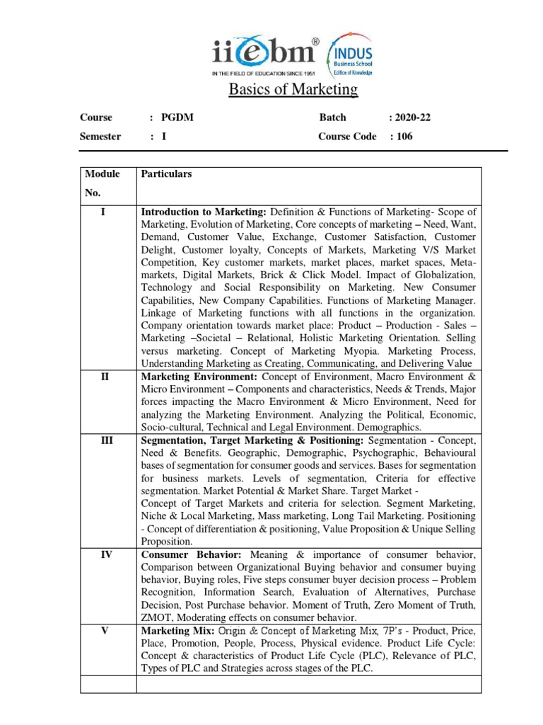 Basics of Marketing | PDF | Market Segmentation | Consumer Behaviour