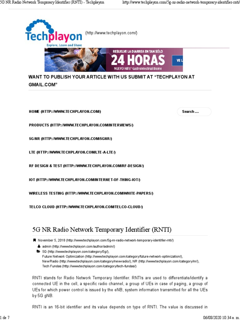 5G NR Radio Network Temporary Identifier | PDF | Computer Network | Networks