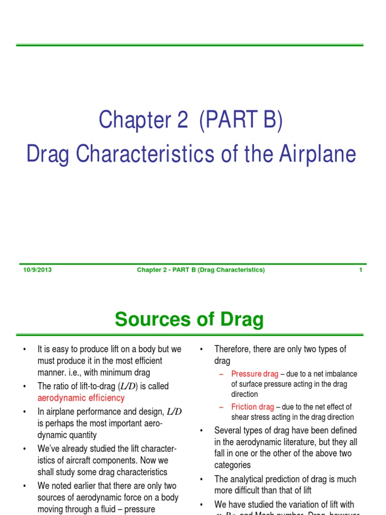 Drag Characteristics of Airplane | PDF | Drag (Physics) | Aerodynamics